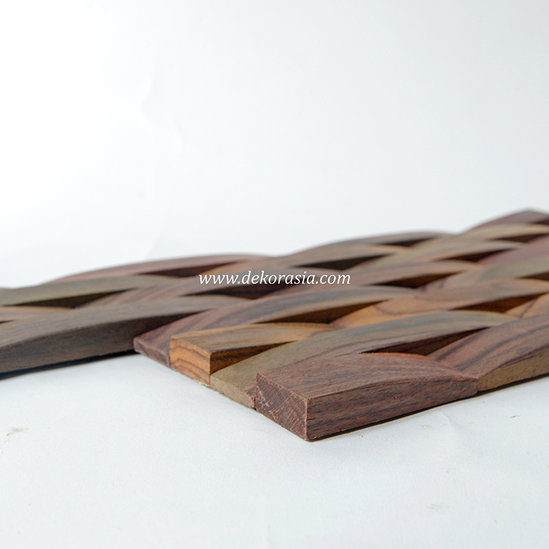 Wall Cladding Wave Sonokeling, Decoration Natural Wood Wall Cladding