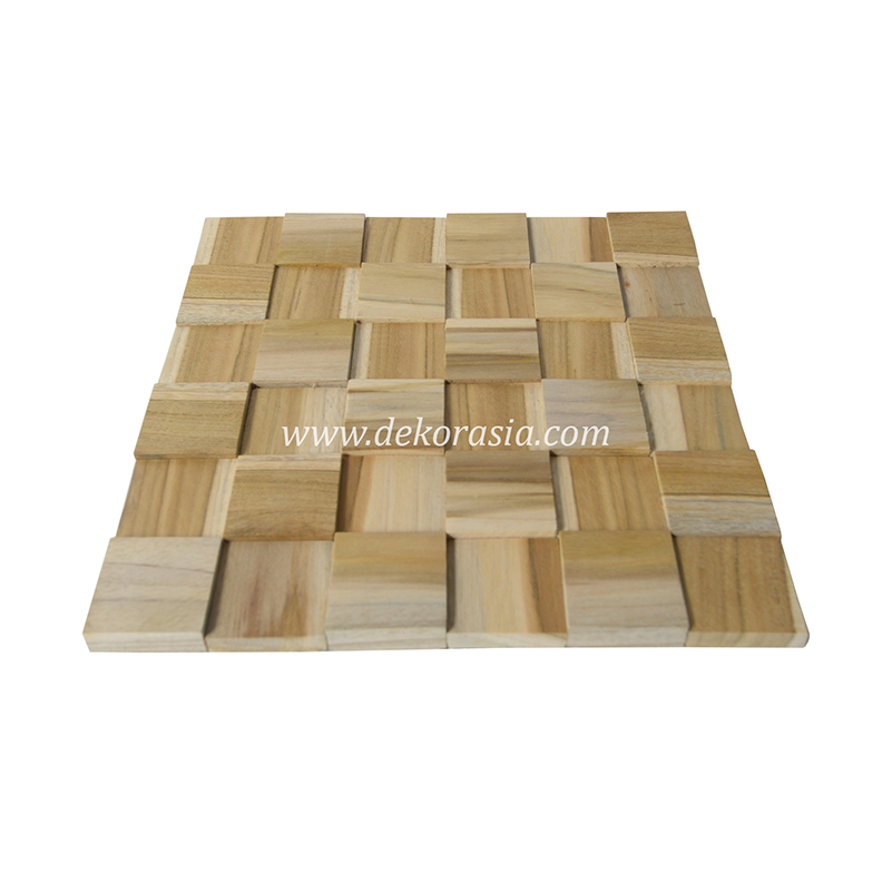 Cube Teak Natural, Wood Wall Cladding